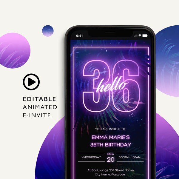 36th Birthday Invitations - Etsy