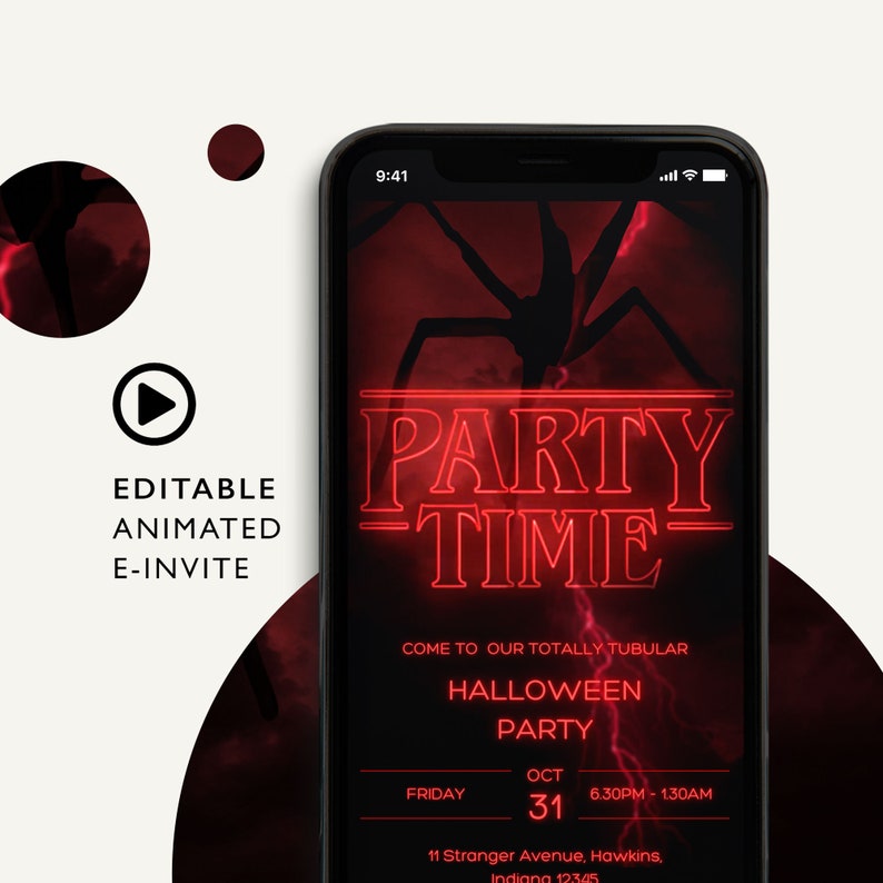 Stranger Things Animated Demigorgan Video Invitation E-INVITE TEMPLATE ...