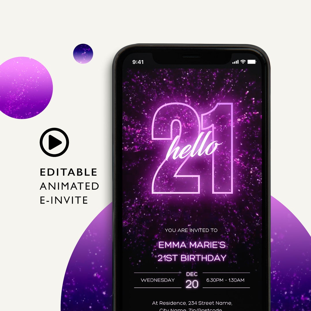 MODÈLE E-INVITE SMS d'invitation au 21e anniversaire pour une fête d ...