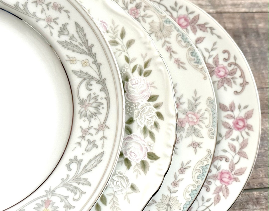 Mismatched Small Plates, Vintage Pink Mix and Match Side Plates, Bread ...