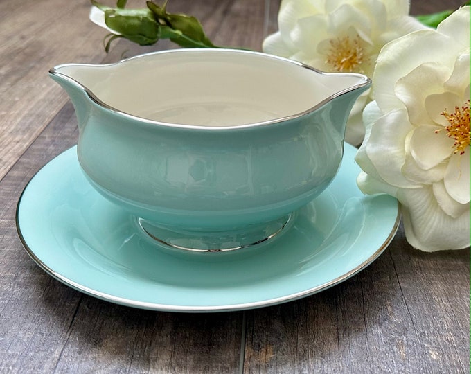 Nancy Prentiss Gravy Boat, Rosa Mundi Pattern, Mid Century Modern Fine ...