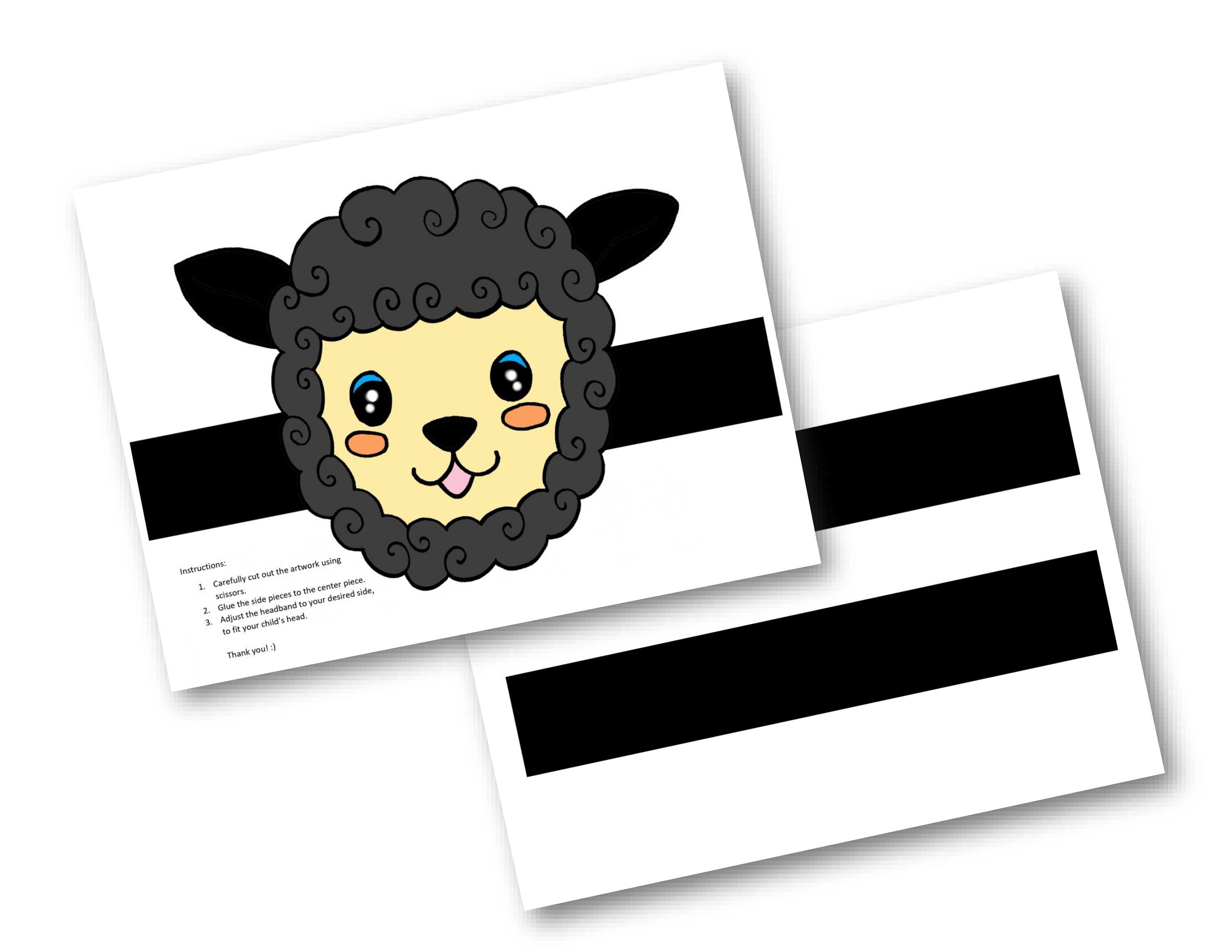 Black Sheep Paper Crown for Kids Animal Paper Crowns Sheep - Etsy