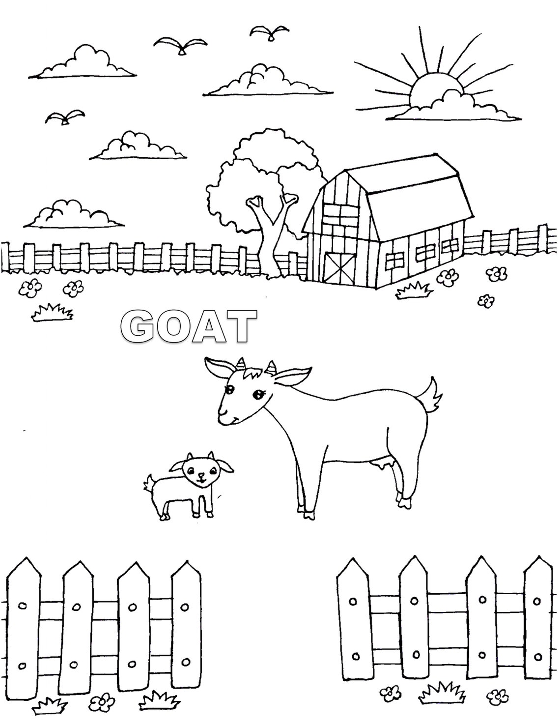 Farm Animals Coloring Pages for Kids Kindergarten Colouring Pages ...