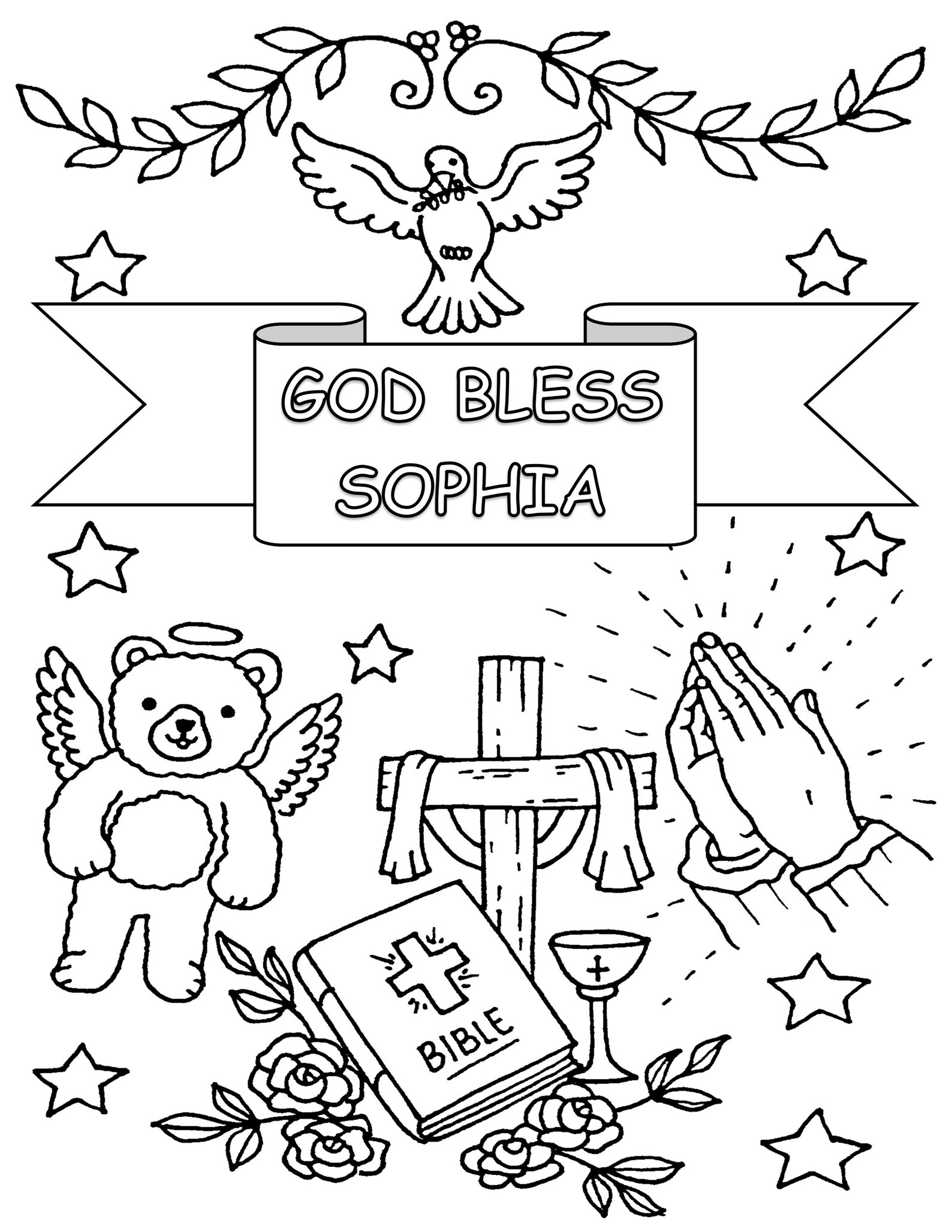 Baptism Coloring Pages for Kids, Christening Colouring Sheets - Etsy