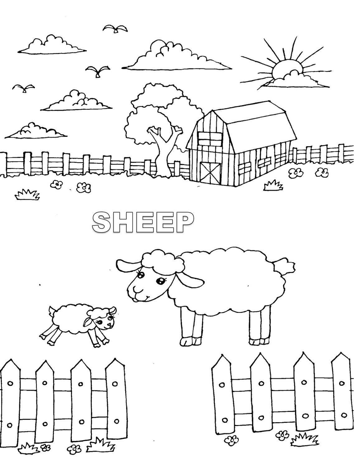 Farm Animals Coloring Pages for Kids Kindergarten Colouring Pages ...