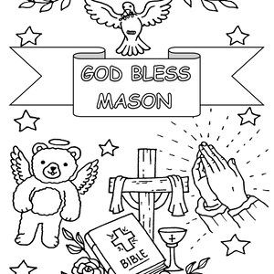 Baptism Coloring Pages for Kids, Christening Colouring Sheets - Etsy