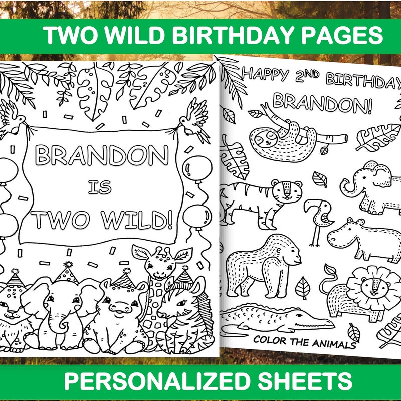 Coloring Pages Two Wild - Etsy