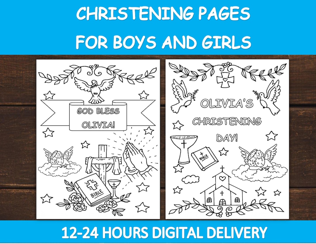 Christening Coloring Pages for Boys and Girls, Baptism Coloring Sheets ...