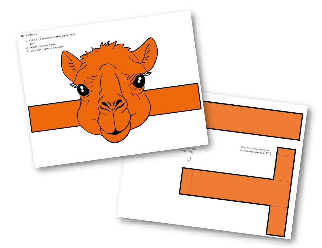 Camel Paper Crown Nativity Headbands for Kids Animal Paper - Etsy