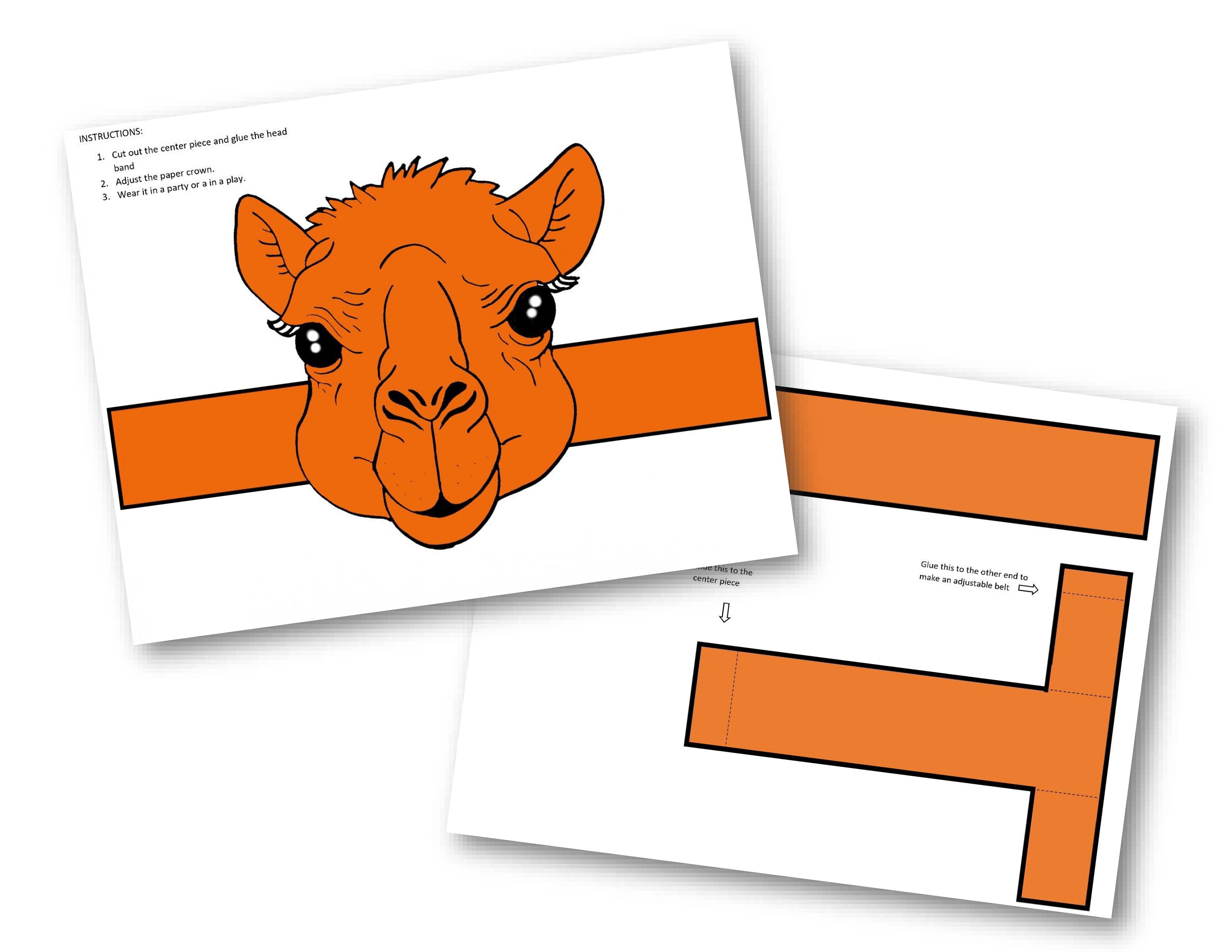 Camel Paper Crown, Nativity Headbands for Kids, Animal Paper Hat to ...