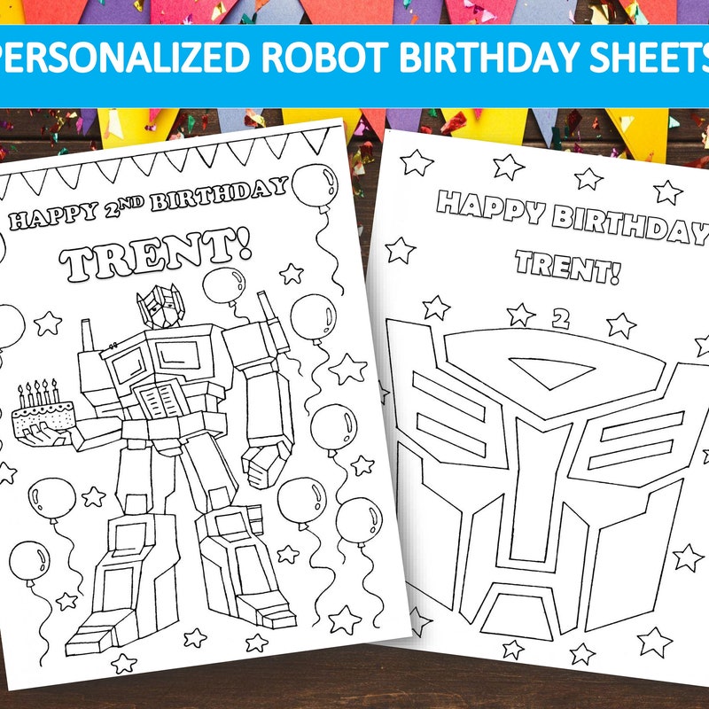 Robot Birthday Page - Etsy UK