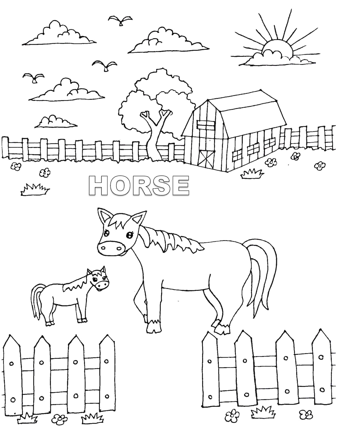 Farm Animals Coloring Pages for Kids Kindergarten Colouring Pages ...