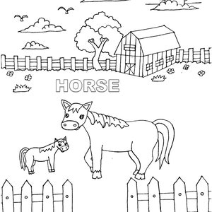 Farm Animals Coloring Pages for Kids | Kindergarten Colouring Pages ...