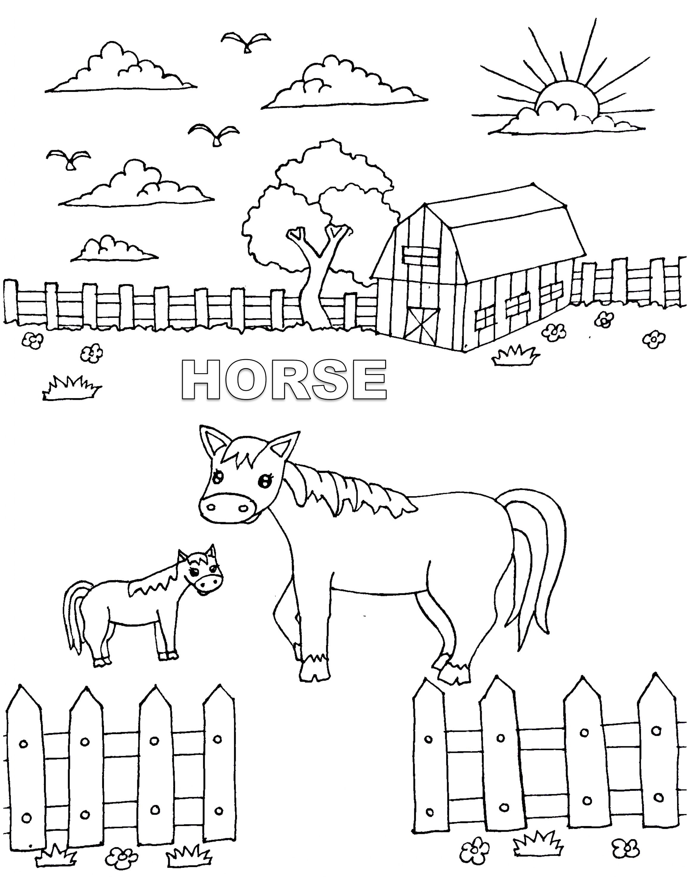 Farm Animals Coloring Pages for Kids Kindergarten Colouring Pages ...