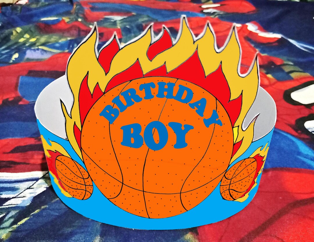 Basketball Birthday Paper Crown , Basketball Birthday Boy Hat ...