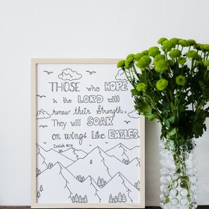 Bible Verse Coloring Page, Isaiah 40:31, Biblical Colouring Page ...