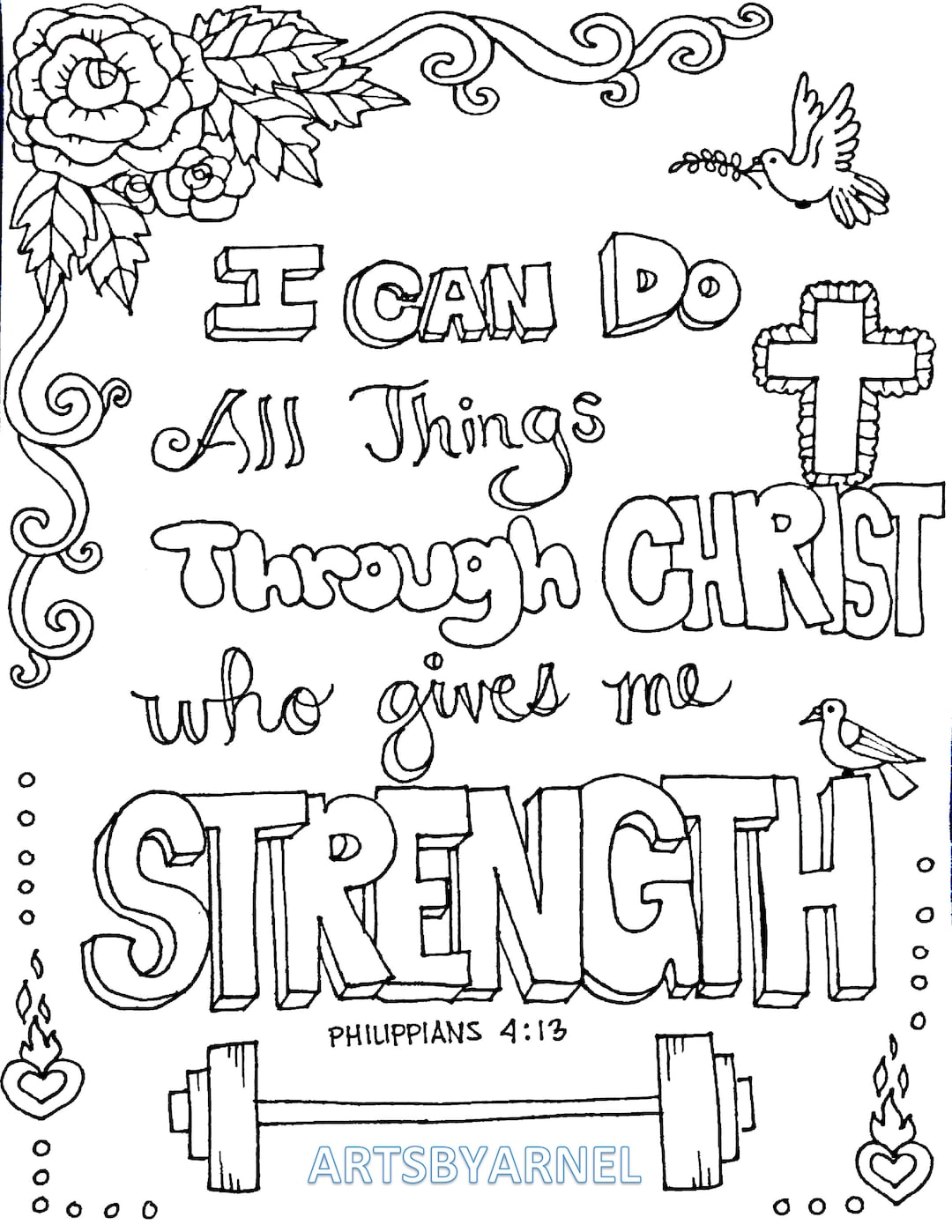 Bible Verse Coloring Page Christian Bible Colouring Page - Etsy UK