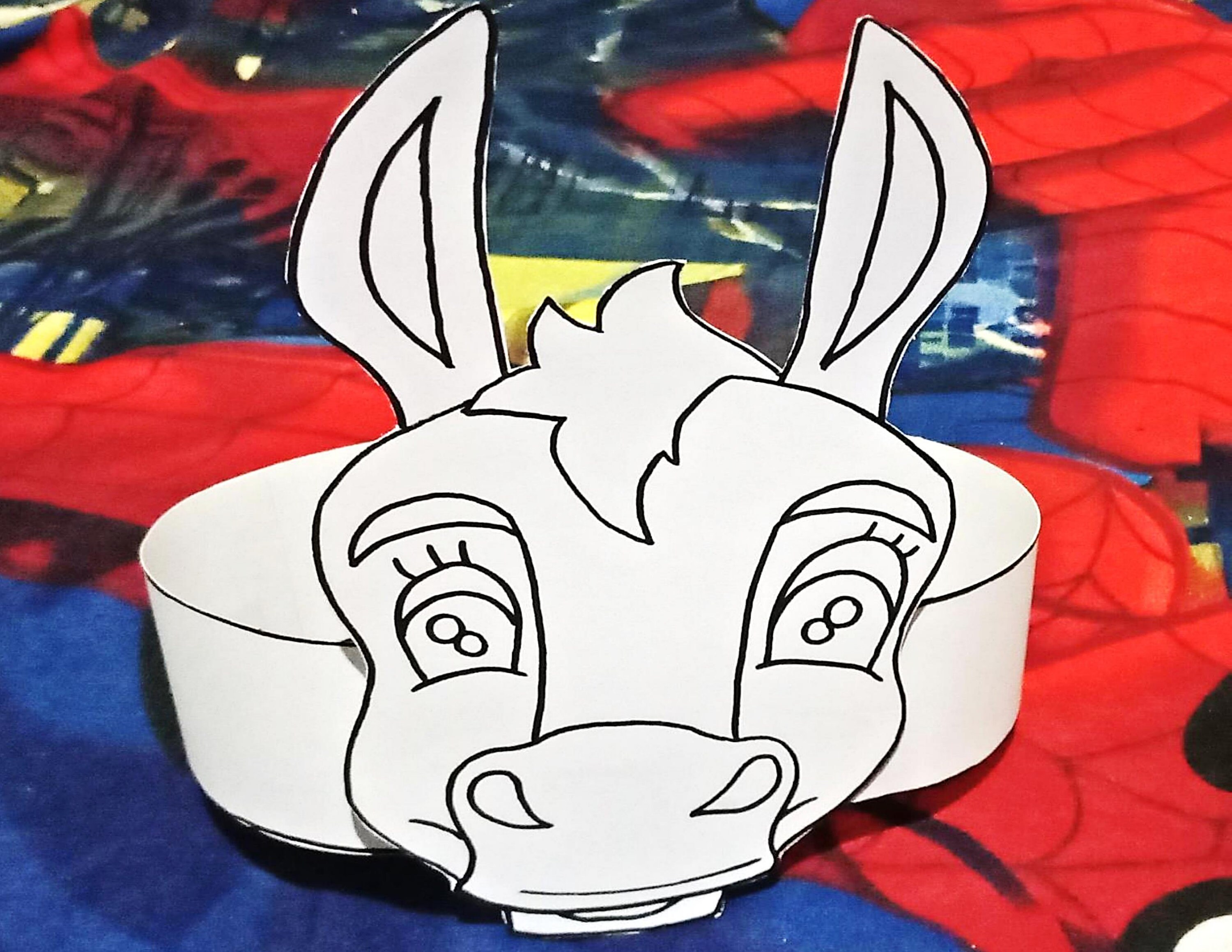 Donkey Paper Crown for Kids, Printable Donkey Headband for Nativity ...