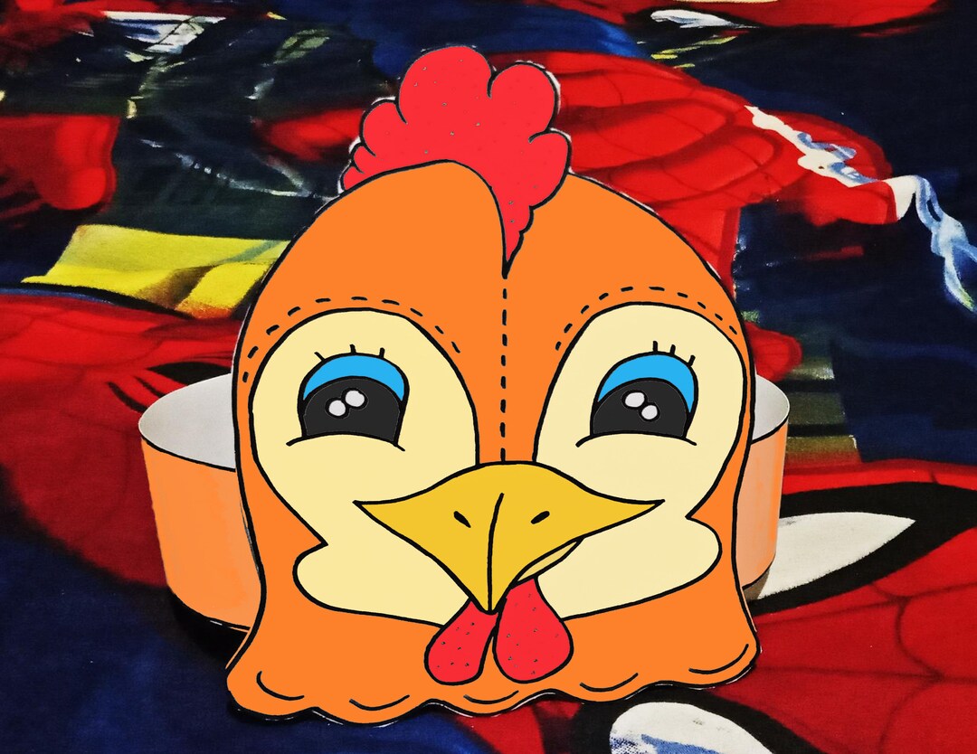 Chicken Paper Crown / Chicken Paper Hat / Chicken Paper Head Band ...