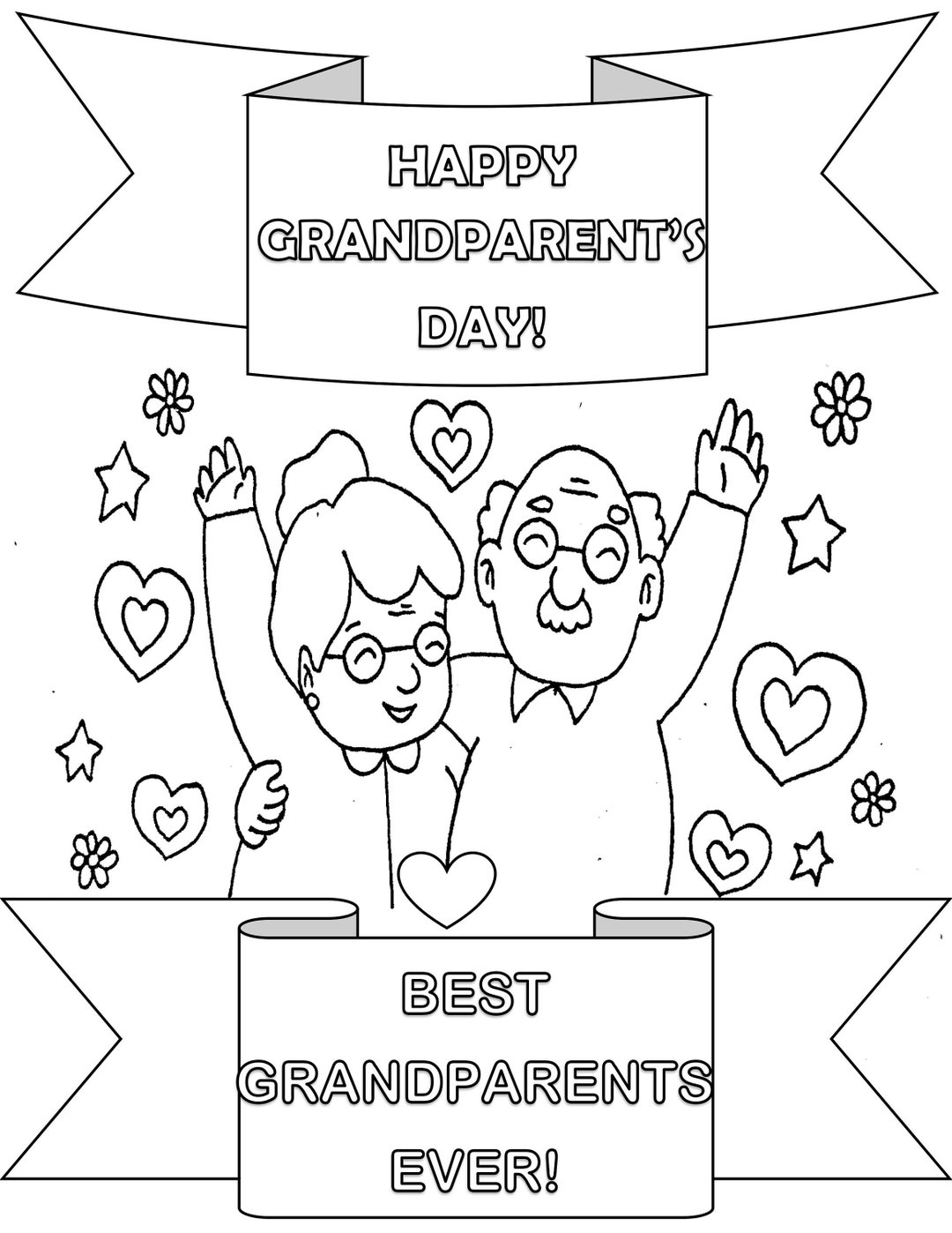 Grandparent's Day Coloring Sheet for Kids to Print Best Grandparents ...