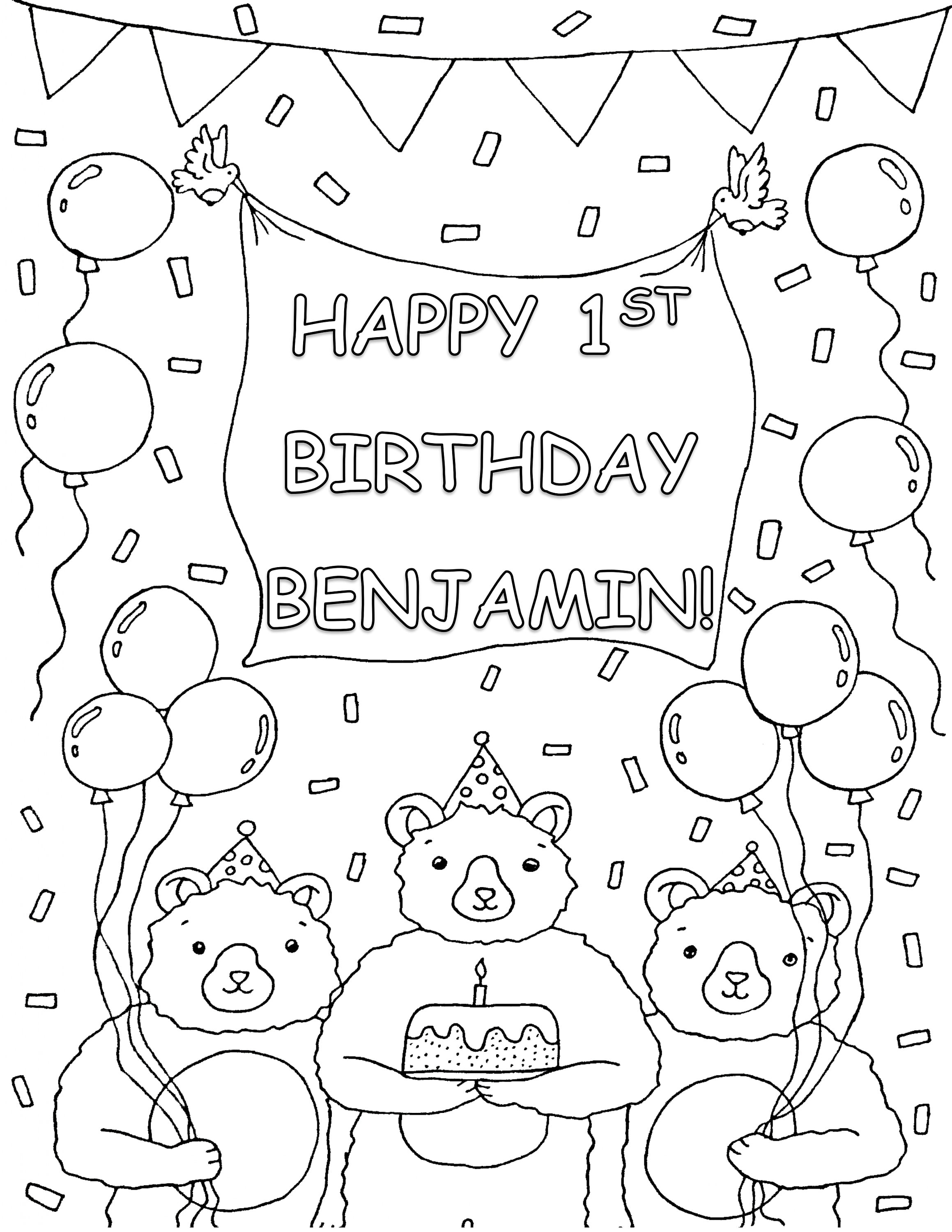 One Happy Camper Birthday Coloring Sheets for Kids Camping Birthday ...
