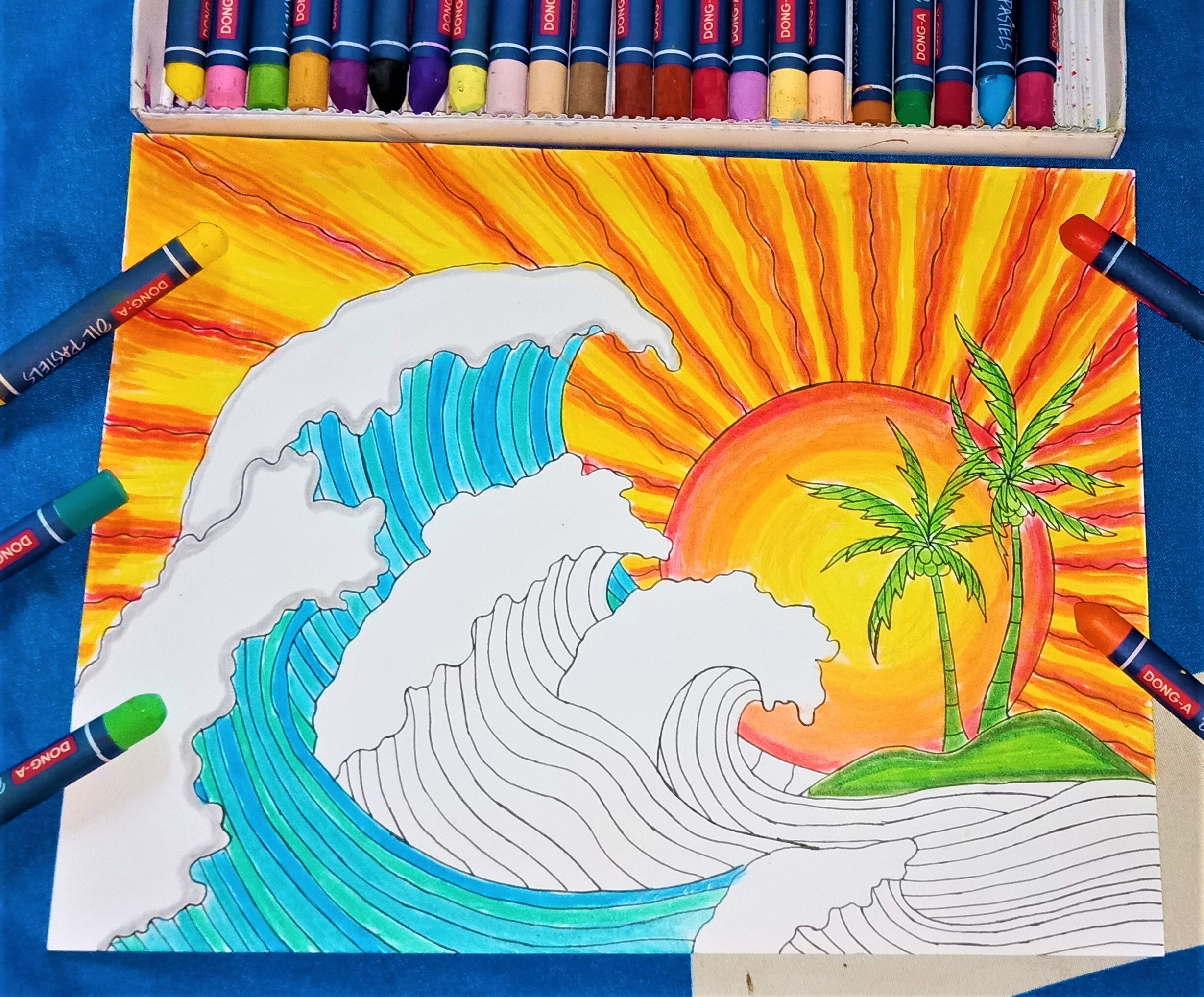 Waves Art Coloring Page Ocean Waves Artwork Ocean - Etsy