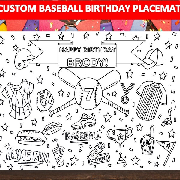 Baseball Placemats - Etsy