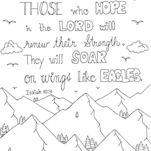 Bible Verse Coloring Page, Isaiah 40:31, Biblical Colouring Page ...