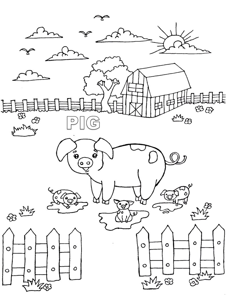 Farm Animals Coloring Pages for Kids Kindergarten Colouring Pages ...