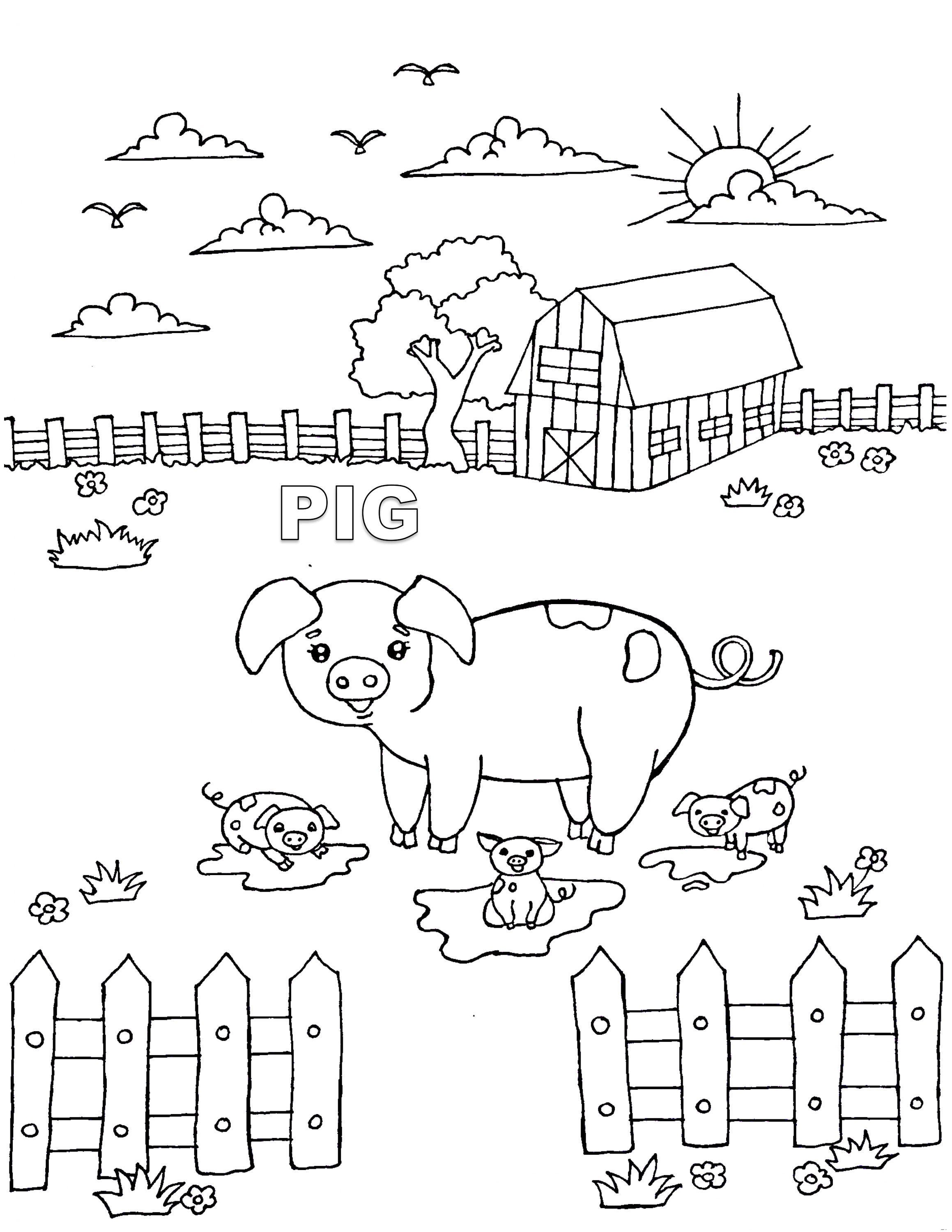 Farm Animals Coloring Pages for Kids Kindergarten Colouring Pages ...