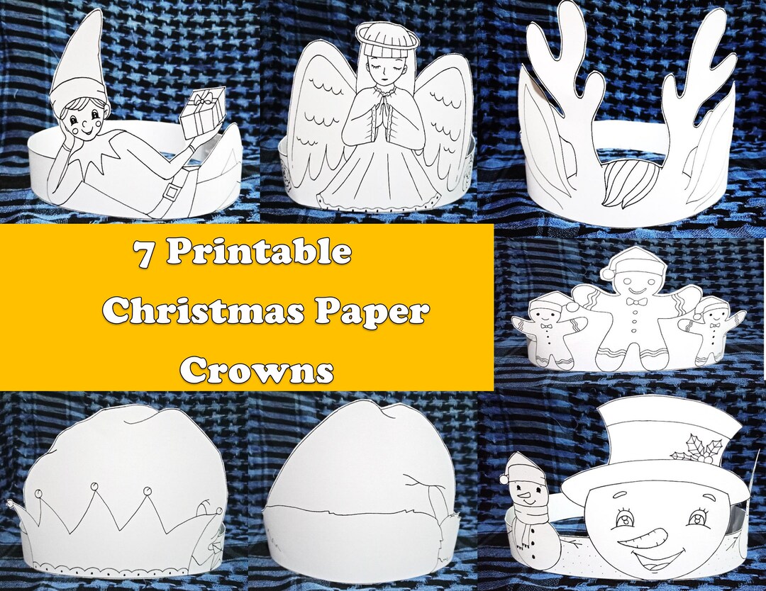Christmas Paper Crowns Coloring Activity Printable Kids Craft Christmas ...