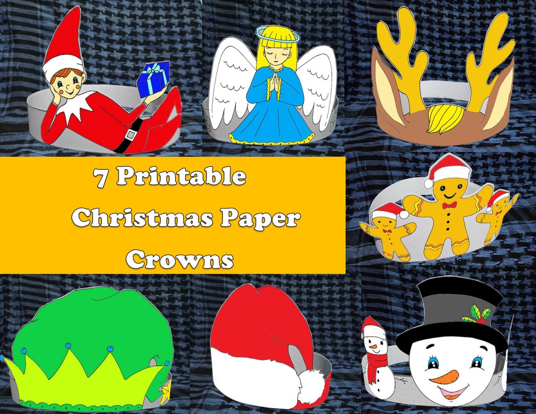 Christmas Paper Crowns for Kids Printable Christmas Paper - Etsy UK
