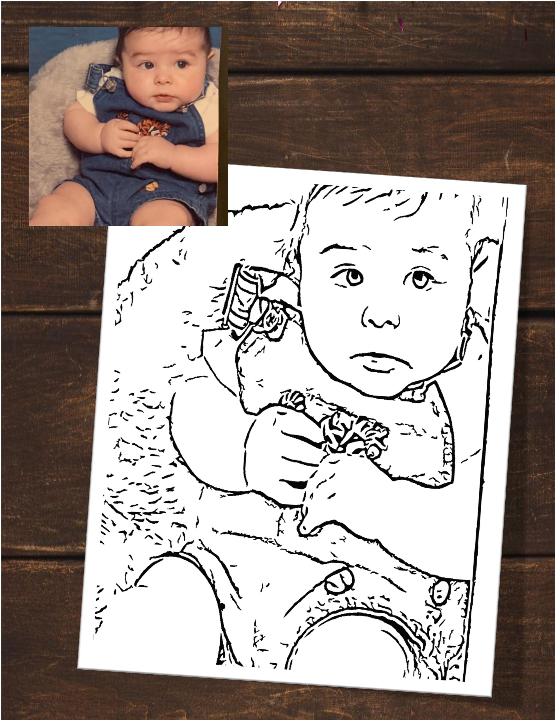 Custom Photo Coloring Pages Personalized Photo Colouring Sheet Photo to ...