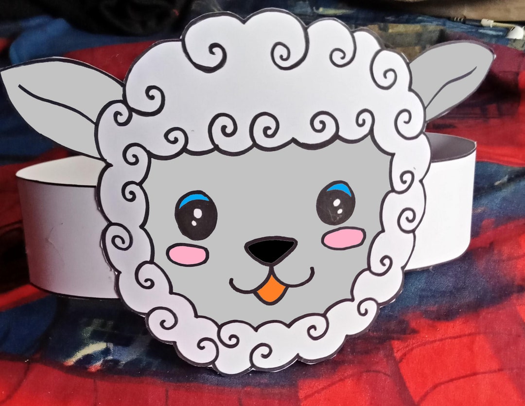 Sheep Paper Crown for Kids , Printable Sheep Birthday Hat, Nativity Hat ...