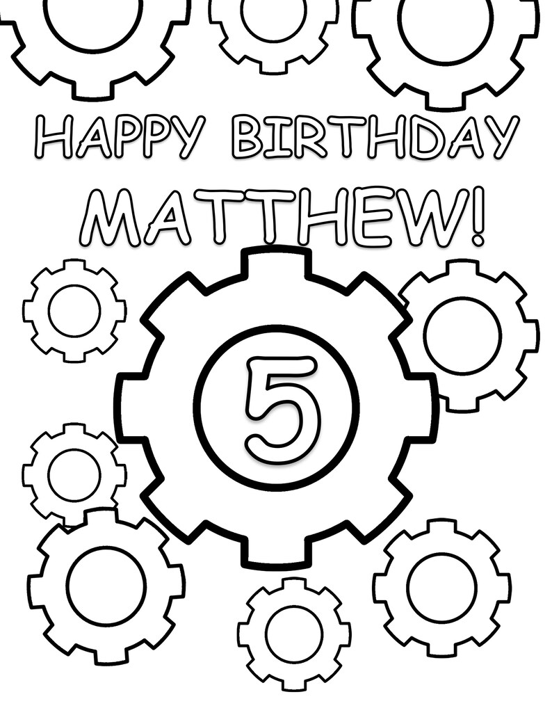 Personalized Robot Birthday Coloring Pages: Transformer Party Favors ...