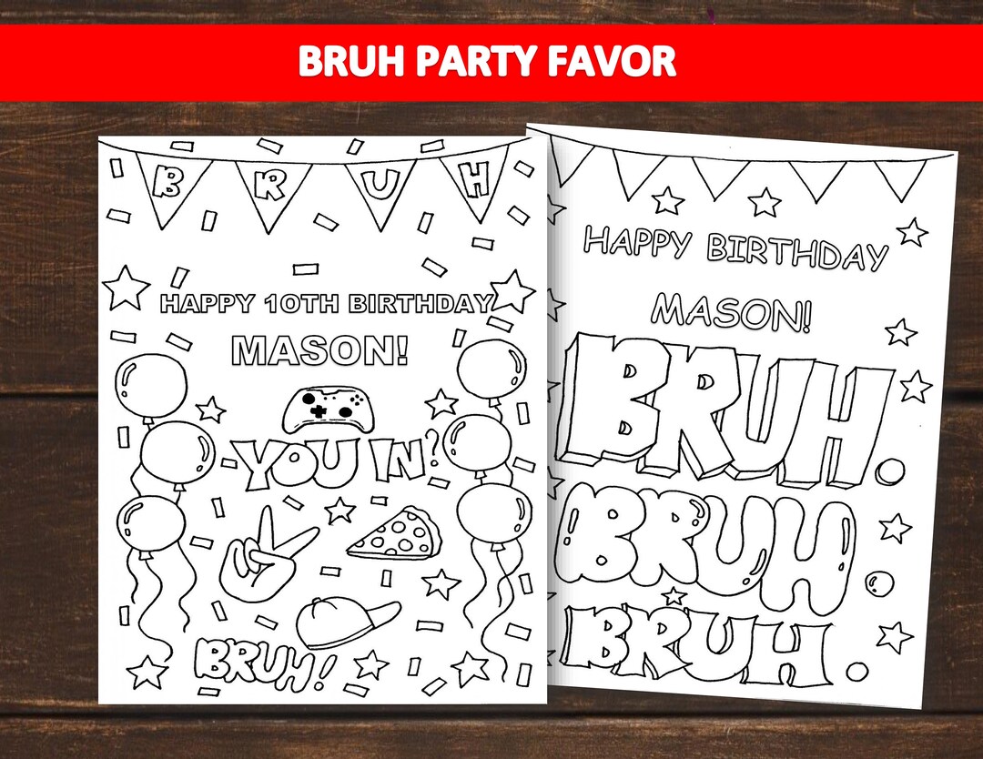 Folhas para colorir de aniversário Bruh, lembrancinhas de festa Bruh para imprimir aniversário ...