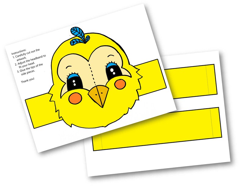 Bird Paper Crown for Kids, Bird Paper Hat, Animals Paper Crowns - Etsy