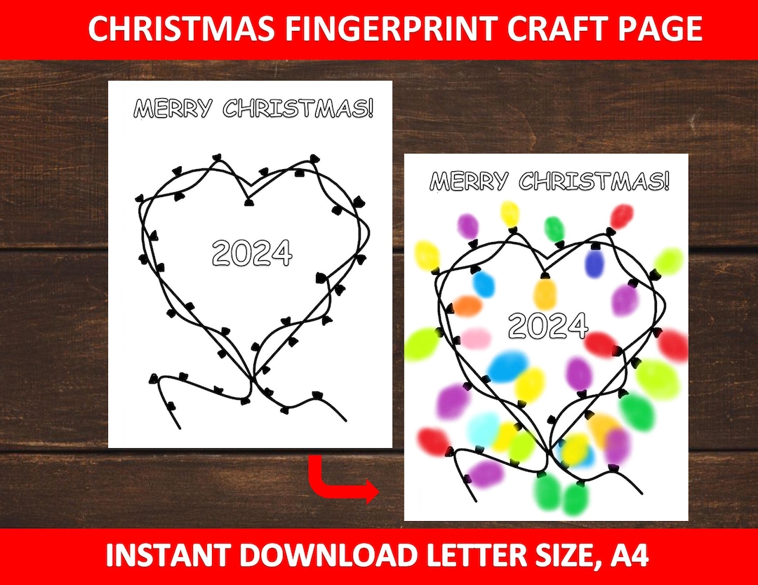 Christmas Fingerprint Craft, Christmas Lights Thumbprint Craft ...