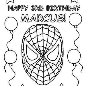 Spiderman Birthday Coloring Pages: Party Favors Set of 3 (PDF) - Etsy