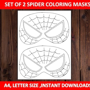 Spiderman Birthday Coloring Mask: Printable Party Favor (PDF Download ...