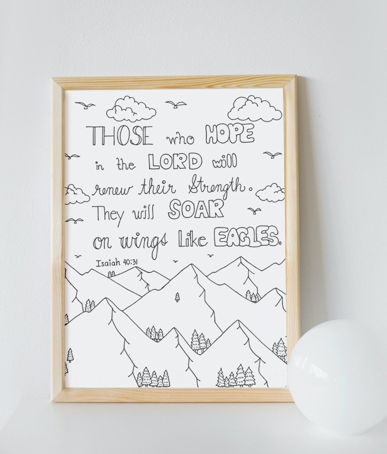 Bible Verse Coloring Page, Isaiah 40:31, Biblical Colouring Page, Sunday School Printable Sheet ...