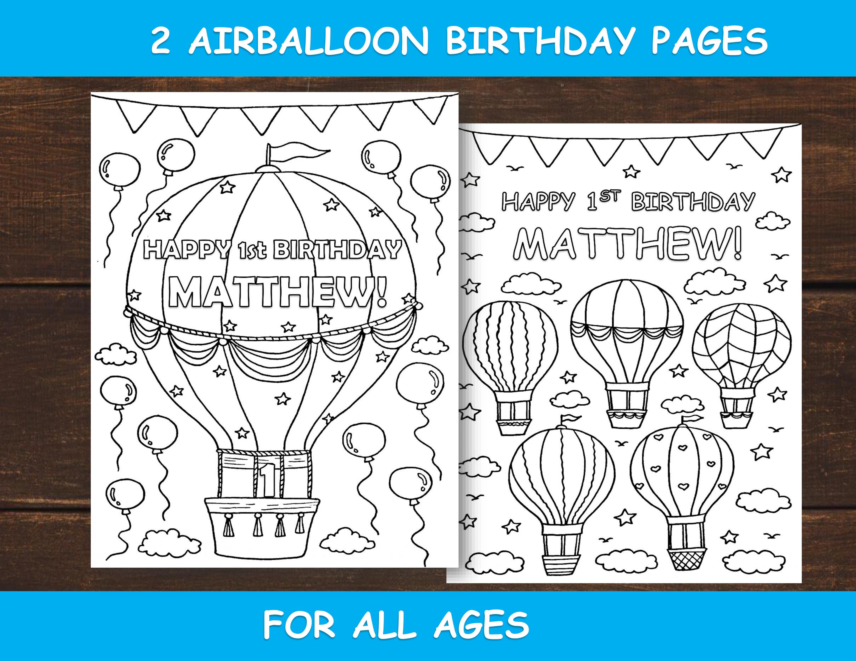 Happy Birthday Balloon Coloring Page