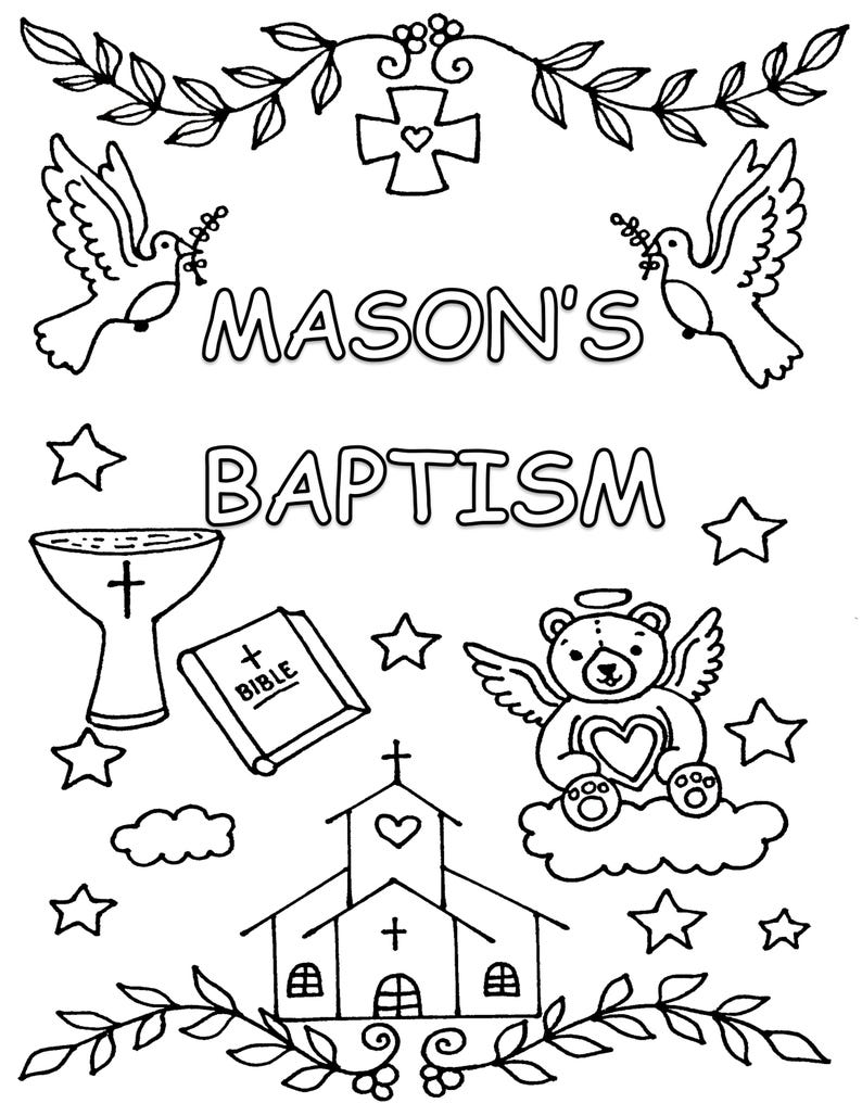 Baptism Coloring Pages for Kids, Christening Colouring Sheets - Etsy