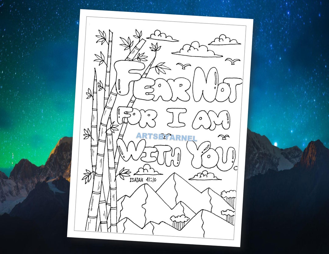 Bible Verse Coloring Page | Isaiah 41:10 | Verse Colouring Page | Fear ...