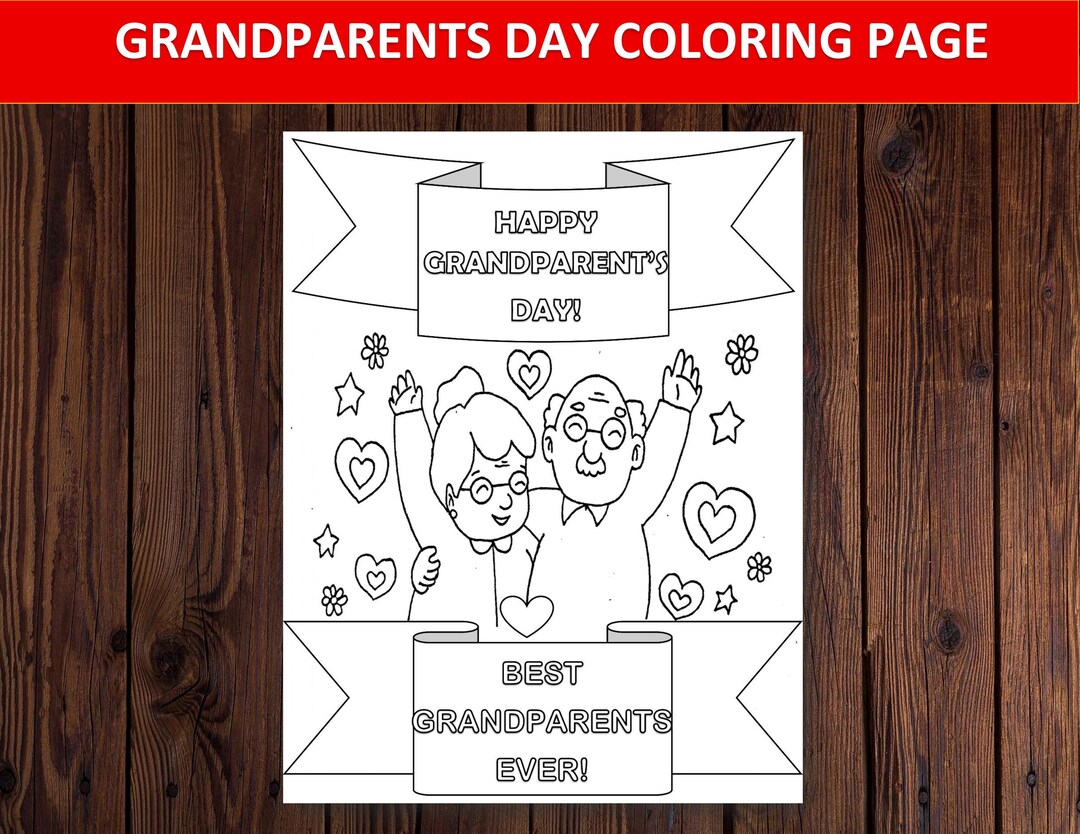 Grandparent's Day Coloring Sheet for Kids to Print | Best Grandparents ...