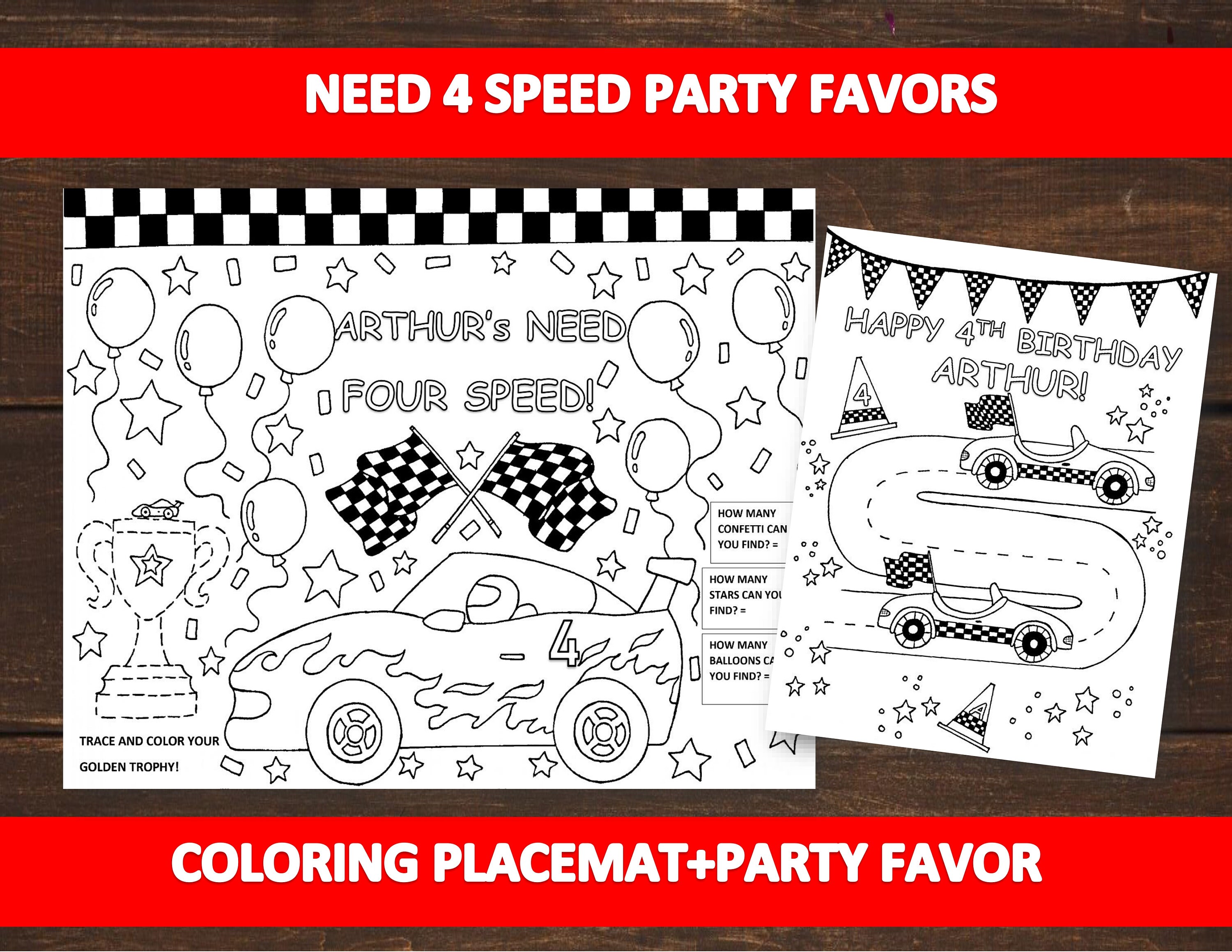 Need Four Speed Birthday Coloring Sheets for Kids, Need 4 Speed ...