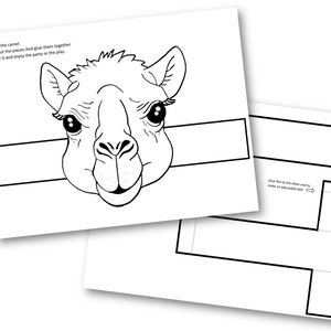 Camel Paper Coloring Crown, Nativity Scene Headband for Kids, Animal ...