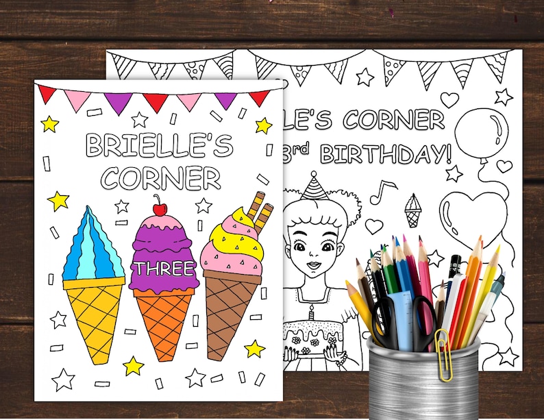 Gracies Corner Birthday Coloring Pages: Personalized Party Favors ...