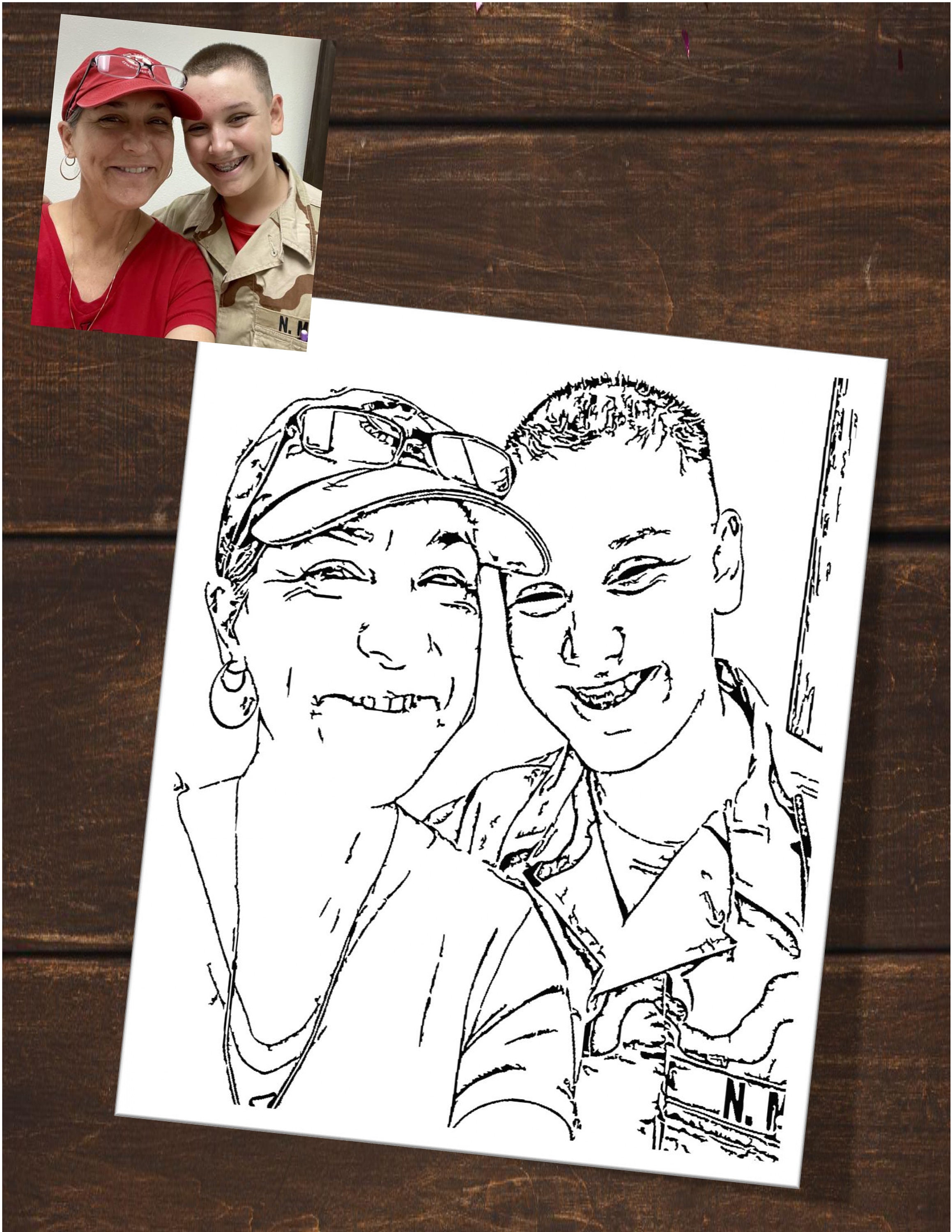 Custom Photo Coloring Pages Personalized Photo Colouring Sheet Photo to ...