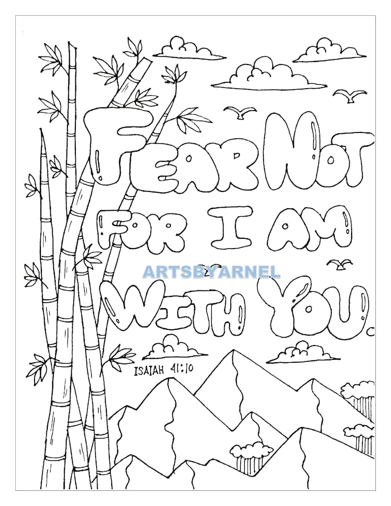 Bible Verse Coloring Page | Isaiah 41:10 | Verse Colouring Page | Fear ...
